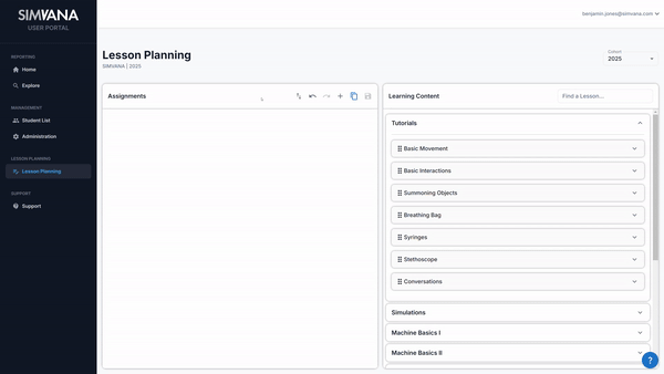 SIMVANA User Portal - Lesson Planning Guide